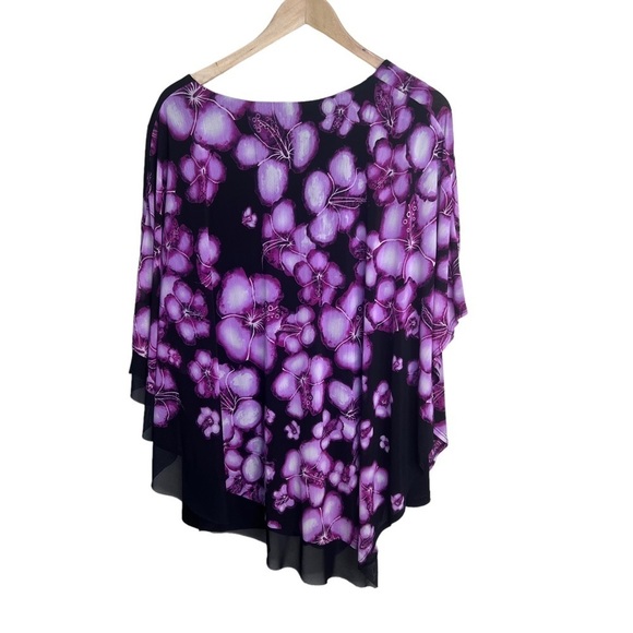 Laura | Tops | Laura Plus Floral Asymtrical Overlay Blouse Size 2x ...